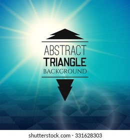 Abstract Blue Sunset Triangle Field Perspetive Stock Vector (Royalty ...