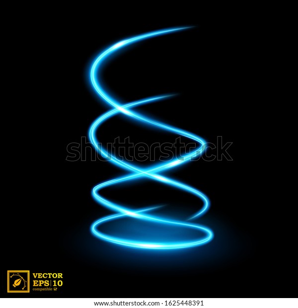 Abstract Blue Swirl Line Light Isolated Stock Vector (Royalty Free ...