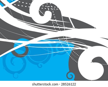 Abstract Blue Swirl Wave Lines Background Stock Vector (Royalty Free ...