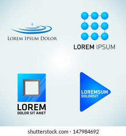 Abstract Blue Symbol Collection Stock Vector (Royalty Free) 147984692 ...
