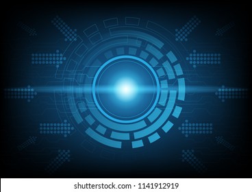 Abstract Blue Technology Background Circle Tech Stock Vector (Royalty ...