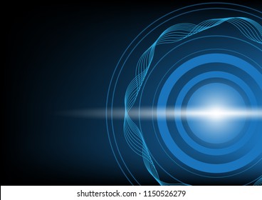 Abstract Blue Technology Background Circle Tech Stock Vector (Royalty ...