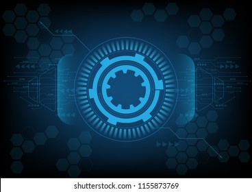 Abstract Blue Technology Background Circle Tech Stock Vector (Royalty ...