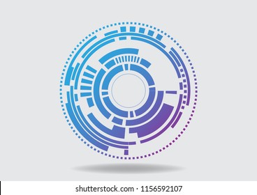 Abstract Blue Technology Background Circle Tech Stock Vector (Royalty ...