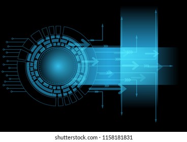 Abstract Blue Technology Background Circle Tech: vector de stock (libre ...