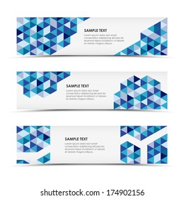 Set Three Banners Blue Triangle Header: เวกเตอร์สต็อก (ปลอดค่าลิขสิทธิ์ ...