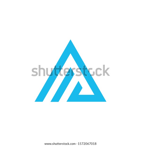 Abstract Blue Triangle Shape Letter Letter Stock Vector (Royalty Free ...