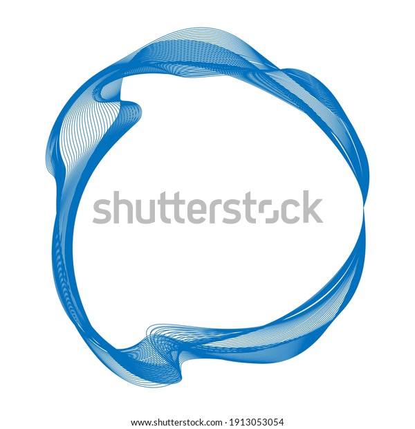 Abstract Blue Wave Circle Frame Wavy Stock Vector (Royalty Free ...