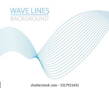 Abstract Blue Wave Lines On White Stock Vector (Royalty Free ...