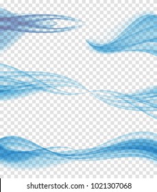 Abstract Blue Wave On Transparent Background Stock Vector (Royalty Free ...