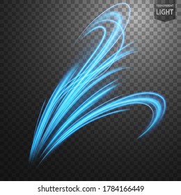 Abstract Blue Wavy Line Light Transparent Stock Vector (Royalty Free ...