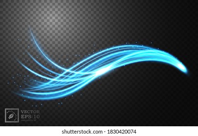 Abstract Blue Line Light Blue Sparks Stock Vector (Royalty Free ...