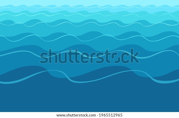 Abstract Blue Wavy Water Background Template Stock Vector (Royalty Free ...