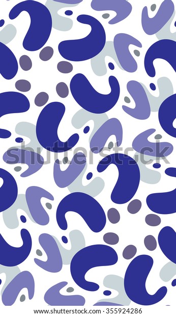 Abstract Blue Whale Shapes Seamless Kaleidoscope Stock Vector (Royalty ...