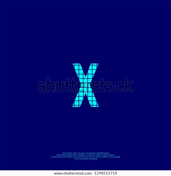 Abstract Blue X Logo Letter Square Stock Vector (Royalty Free ...