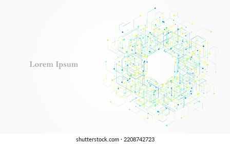 Abstract Blue Yellow Hexagon Network Image Stock Vector (Royalty Free) 2208742723 | Shutterstock