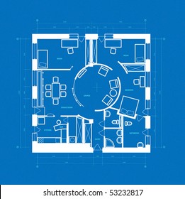 Abstract Blueprint Background Blue White Colors Stock Vector (Royalty ...