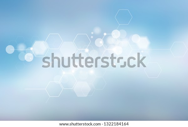 Abstract Blurred Science Background Hexagons Medicine Stock Vector ...