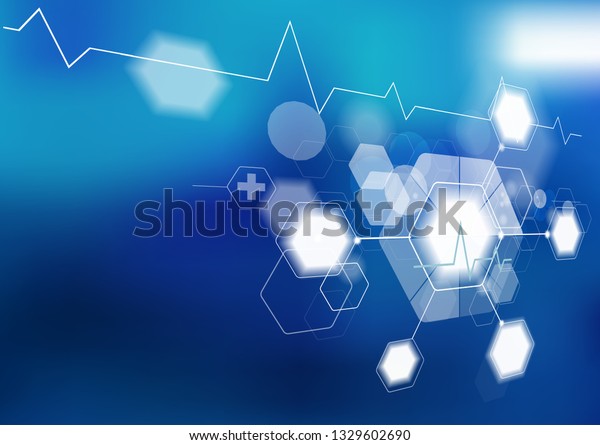 Abstract Blurred Science Background Hexagons Medicine Stock Vector ...