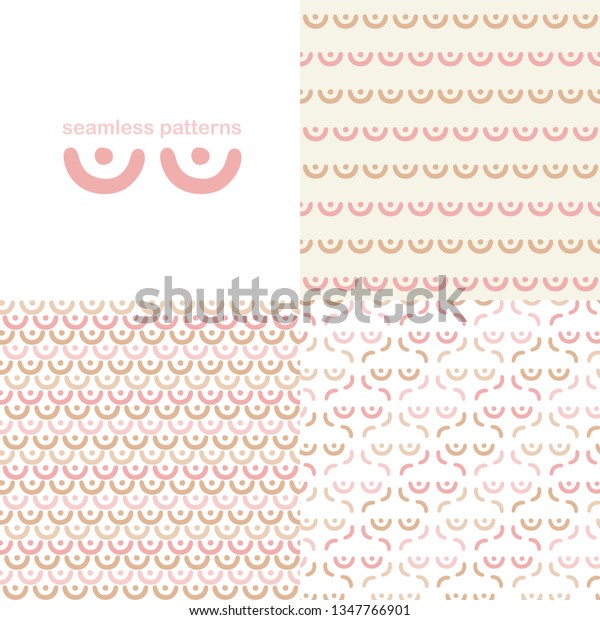 Abstract Boobs Seamless Patterns Vector Illustration Stock Vector ...