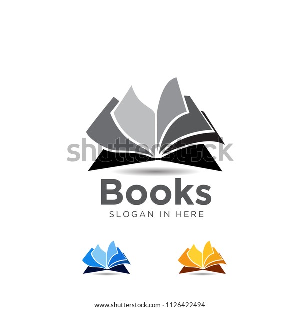 Abstract Book Open Colors Set Logo Stock Vector (Royalty Free ...