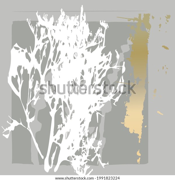 Abstract Botanical Background Realistic Plants Paint Stock Vector ...