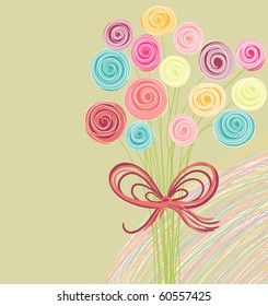 Abstract Bouquet Flowers Stock Vector (Royalty Free) 60557425 ...