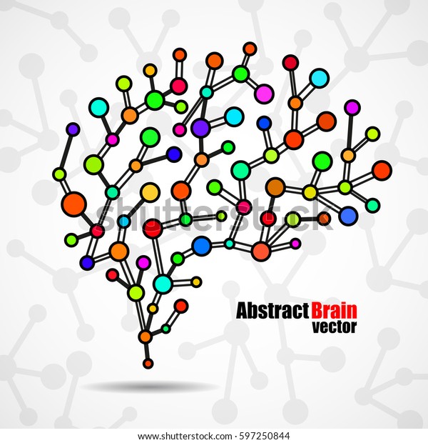 Abstract Brain Human Colorful Molecular Structure Stock Vector (Royalty ...