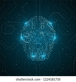 Abstract Brain Illustration Futuristic Network Graphic Stock Vector ...