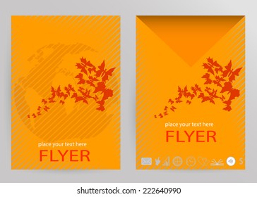 Banner Flyer Collection Autumn Leaves Design Stock Vector (Royalty Free ...