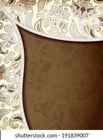 Abstract Brown Floral Frame Background Stock Vector (Royalty Free ...