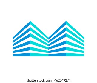 Abstract Building Icon Skyscraper Cityscape Architecture Stock Vector ...