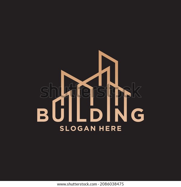 Abstract Building Wordmark Logo Architect Construction Stock Vector ...