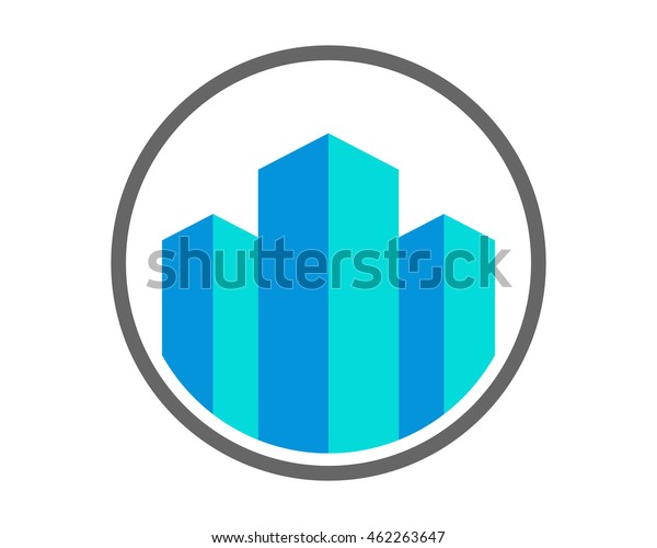 Abstract Buildings Icon Skyscraper Cityscape Architecture Stock Vector ...