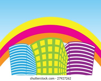 Abstract Buildings Rainbow Stock Vector (Royalty Free) 27927262 ...