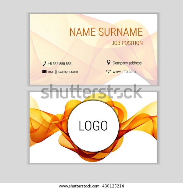Abstract business card design with waves.