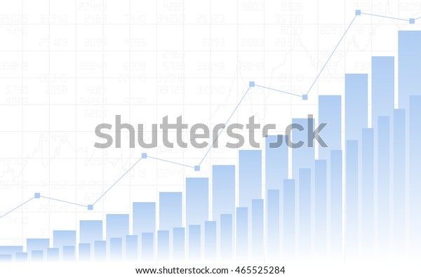 Abstract Business chart with up trend line graph, bar chart and stock ...