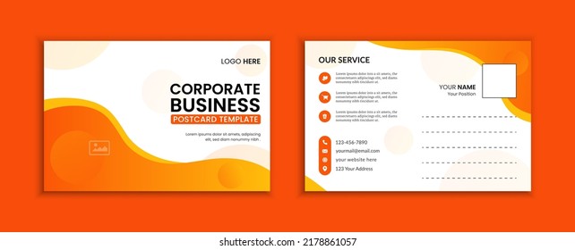 Abstract Business Postcard Template Layout Stock Vector (Royalty Free) 2178861057 | Shutterstock
