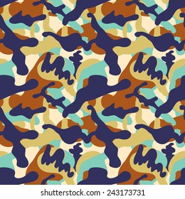 Abstract Camouflage Texture Seamless Pattern Vector Stock Vector ...