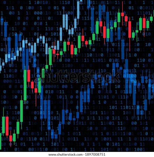 Abstract Candlestick Graphics Binary Code Background Stock Vector Royalty Free 1897008751