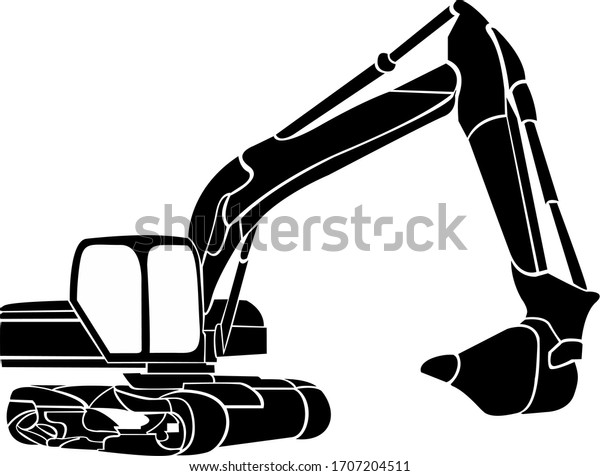 Abstract Caterpillar Excavator Vector Image: เวกเตอร์สต็อก (ปลอดค่า ...