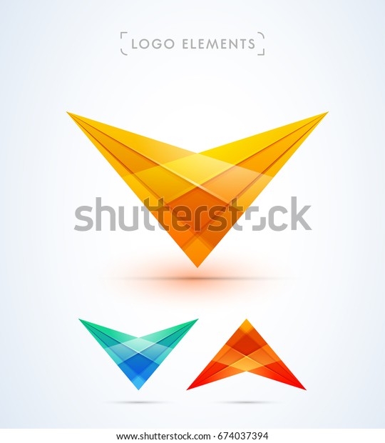 Abstract Check Mark Logo Glossy Material Stock Vector (Royalty Free ...