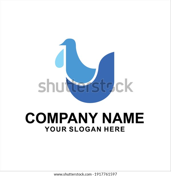 Abstract Chicken Blue Logo Vector Stock Vector (Royalty Free) 1917761597