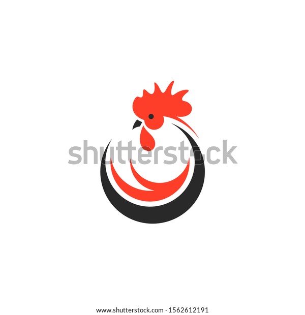 Abstract Chicken Logo Isolated Chicken On Stock Vector (Royalty Free ...
