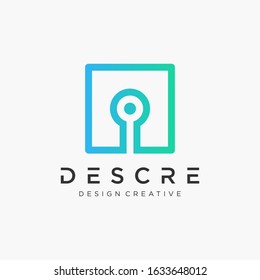 Abstract Chip Logo Design Square Concept Stock Vector (Royalty Free ...