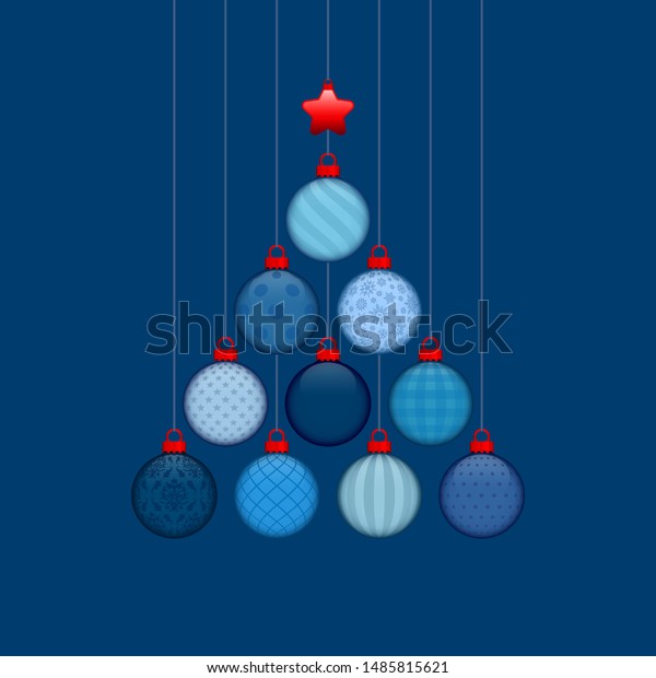 Abstract Christmas Tree Made Baubles Pattern Stock Vector (Royalty Free ...