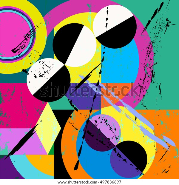 Abstract Circle Background Retrovintage Style Paint Stock Vector ...