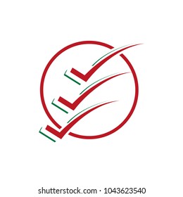 Abstract Circle Checklist Logo Design Template Stock Vector (Royalty ...