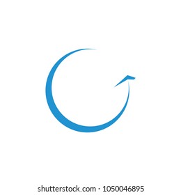 Abstract Circle Jet Plane Logo Vector Stock Vector (Royalty Free ...