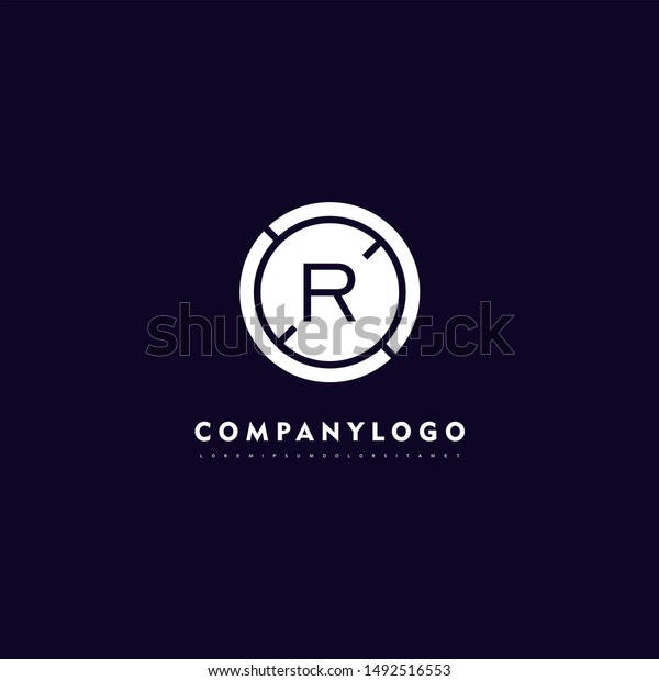 Abstract Circle R Logo Letter Isolated Stock Vector (Royalty Free ...